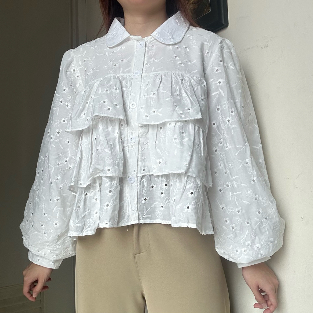 Jual Soyeon BKK Top kemeja blouse atasan katun bordir katbol korean style wanita by Biel the ...