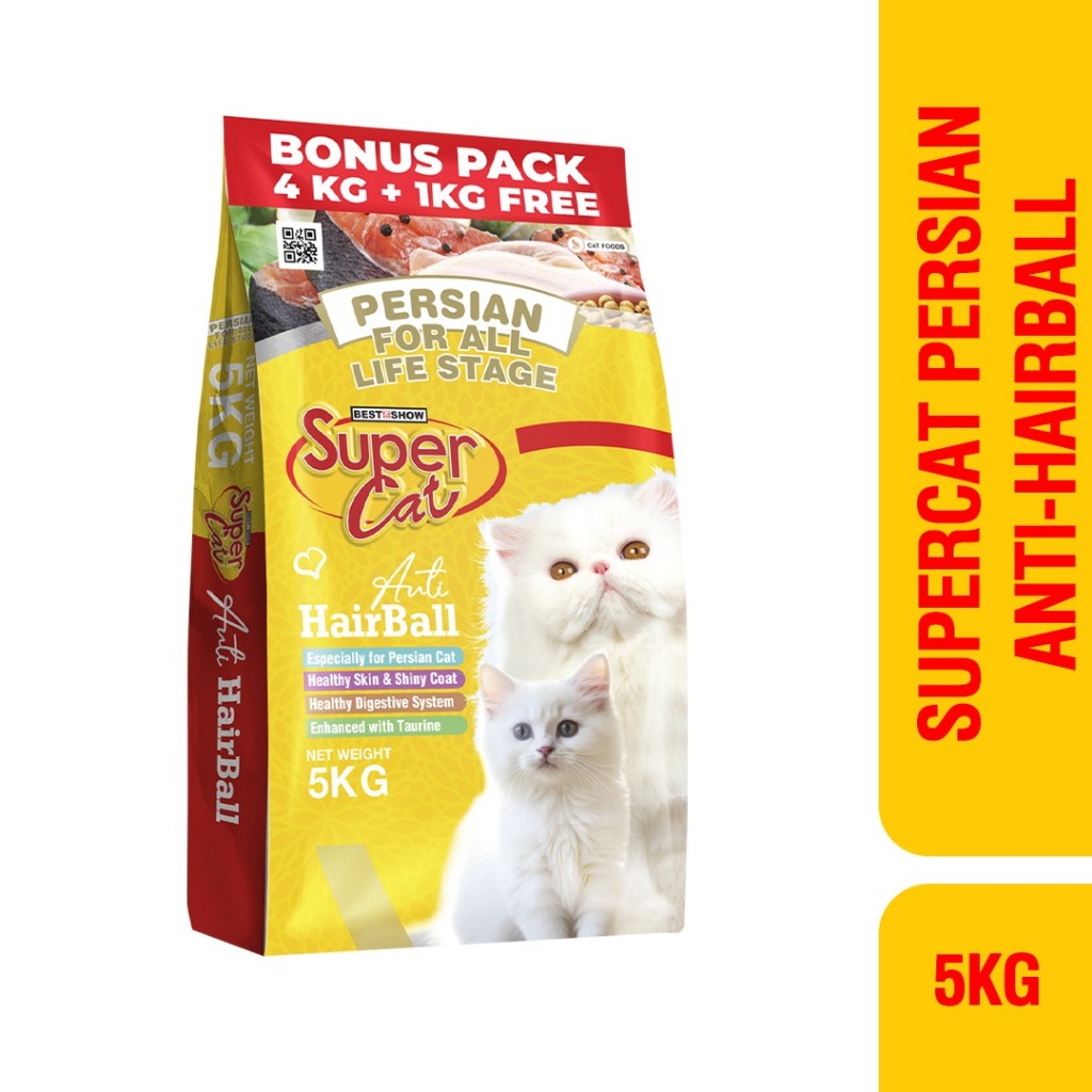 Jual Supercat Persian Anti Hairball 5Kg - Makanan Kering Kucing 5kg ...