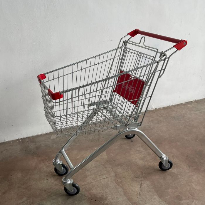 Jual Troli Belanja Supermarket Troli minimarket Troli 60 Liter Dengan ...