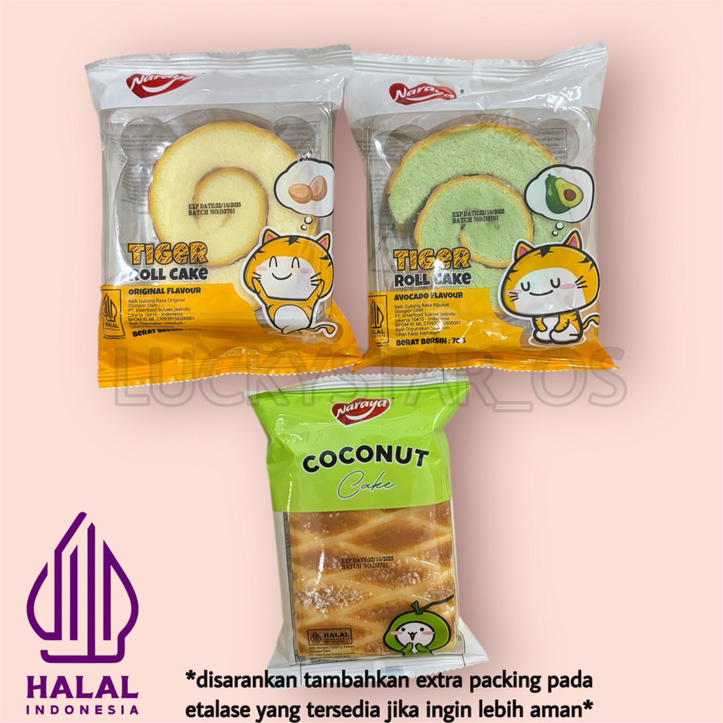 Jual NARAYA TIGER ROLL CAKE AVOCADO / ORIGINAL / COCONUT / CHICKEN ...