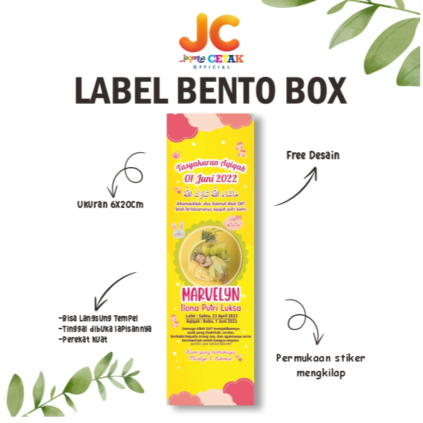Jual JC Stiker Label Nasi Box Bento | Label Box Bento | Stiker Label ...