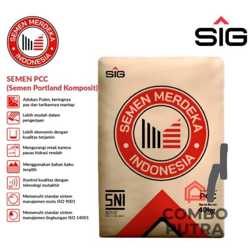 Jual Semen PCC Portland Composite Cement Merdeka 40 kg Pengiriman ...