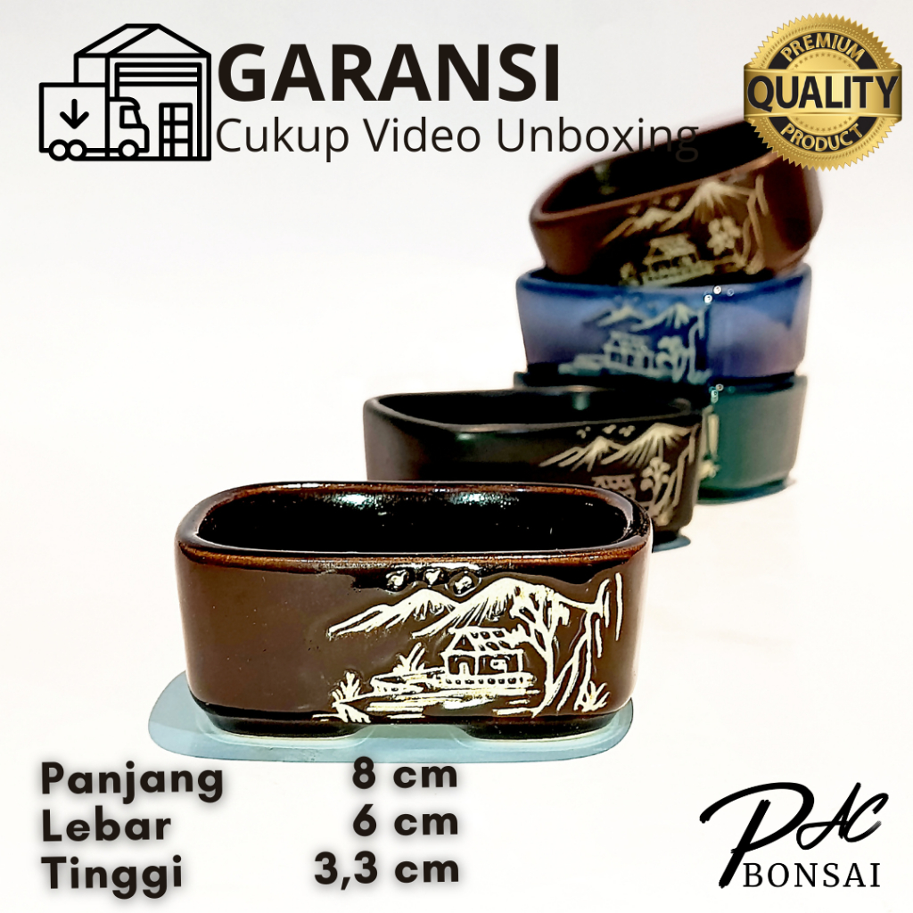 Jual Pot Keramik Bonsai | Sukulen | Kaktus | Bunga Bonsai Ukuran Mame ...