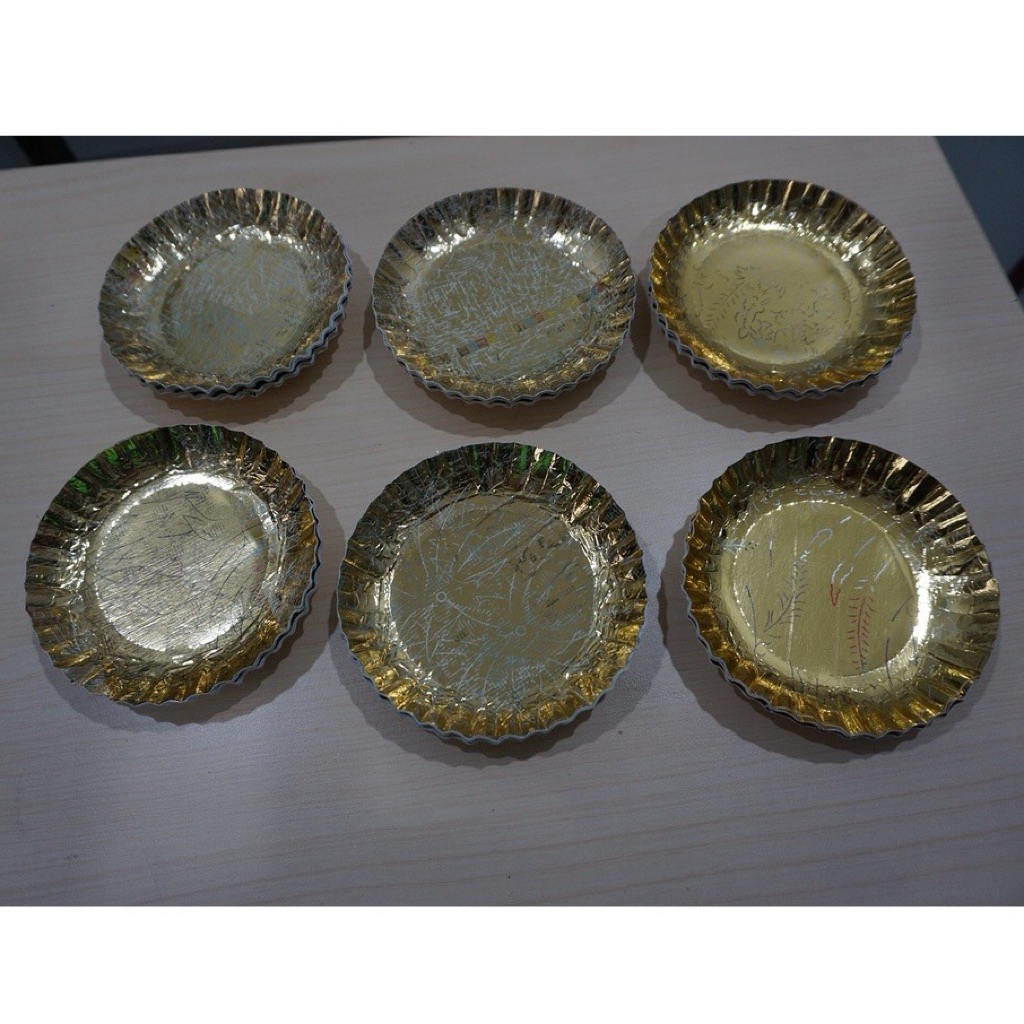 Jual Piring Kertas Mas Emas Silver isi 10 Pcs/ Piring kue cake | Shopee ...