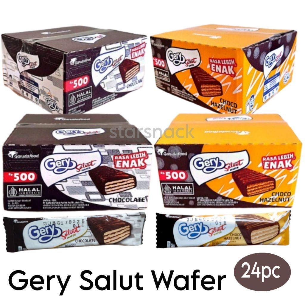 Jual Gery Salut Wafer Coklat /Hazelnut isi 24bj/pak | Shopee Indonesia