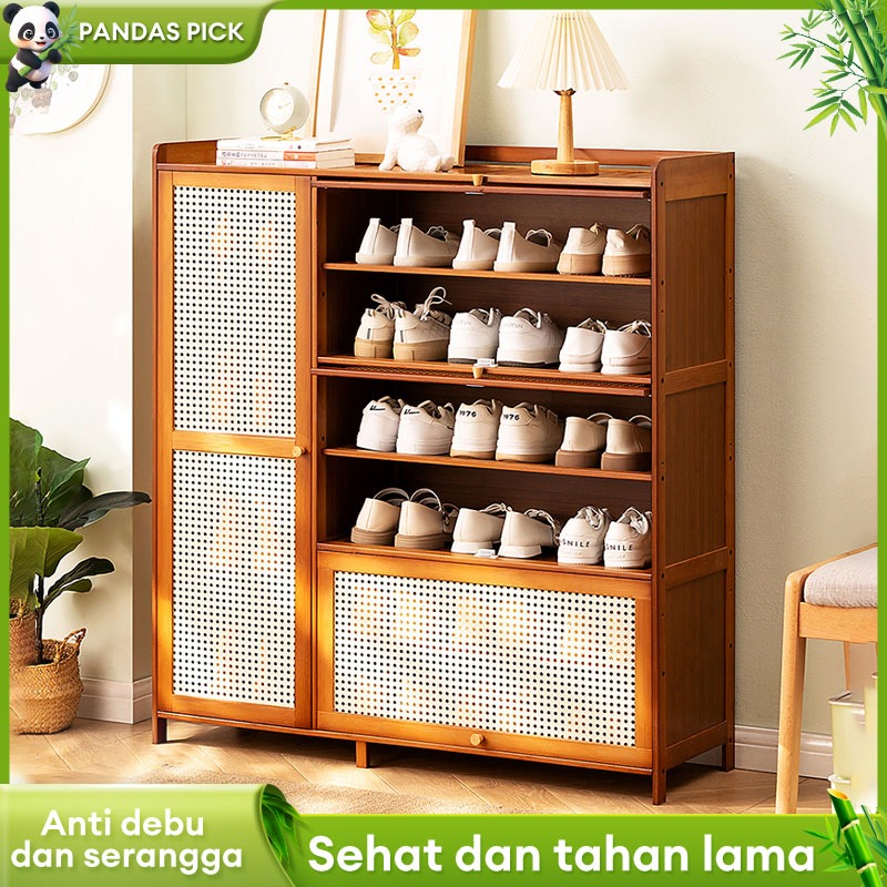 Jual Lemari Sepatu Rak Sepatu Tertutup Rak Sepatu Rotan Jati Rak Sepatu ...