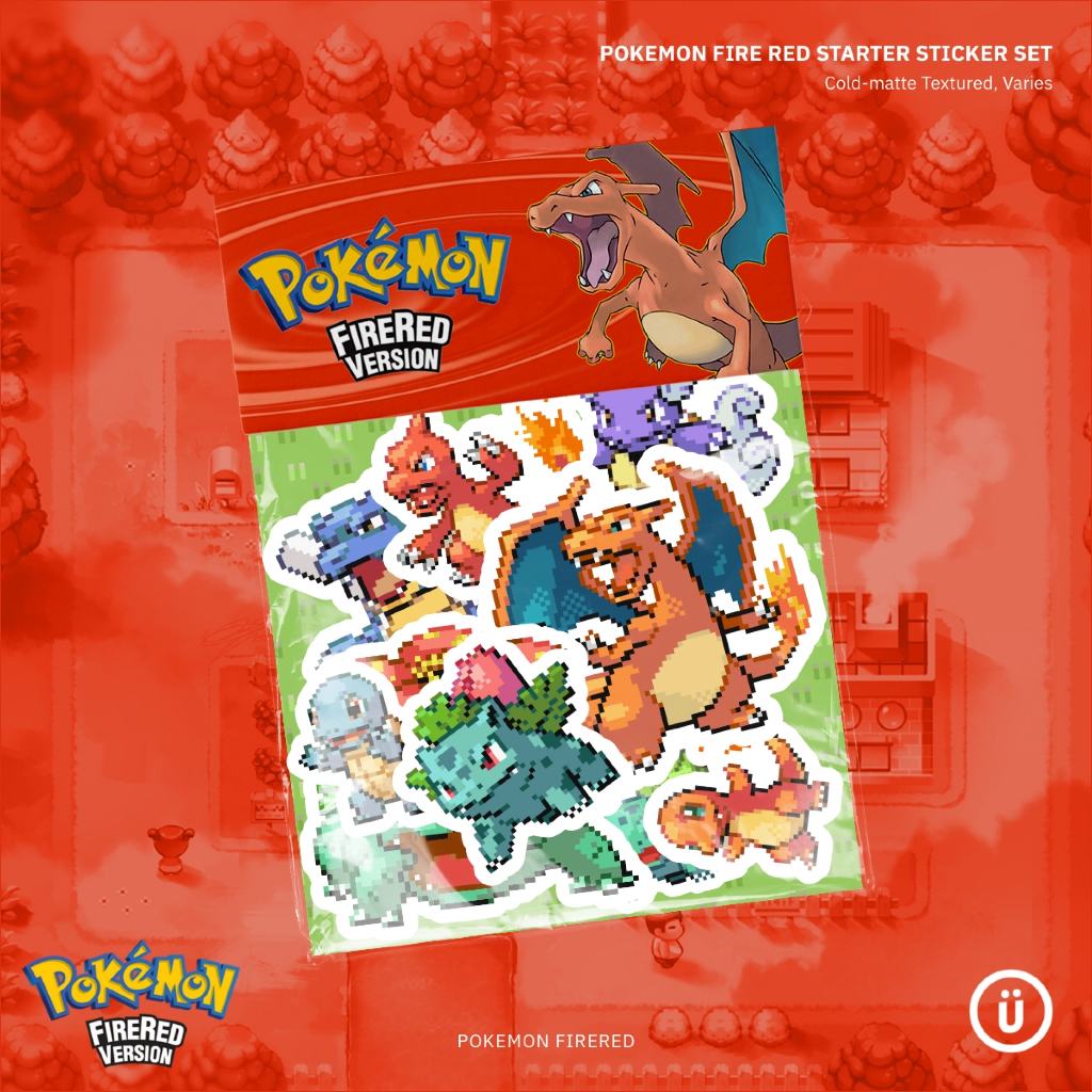 Jual Pokémon FireRed - Starters Sticker Set (Fanmade) | Shopee Indonesia
