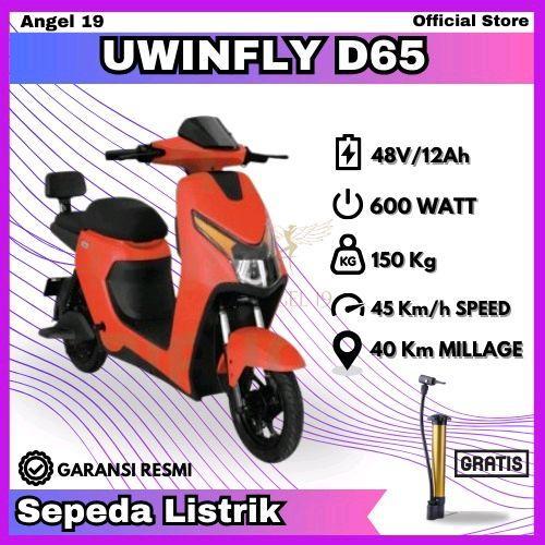 Jual SEPEDA LISTRIK UWINFLY D65 GARANSI RESMI - JARAK TEMPUH 30 KM / JAM | Shopee Indonesia