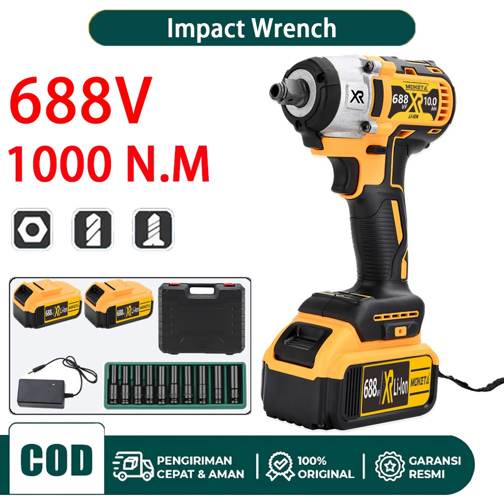 Jual Moketa Cordless Impact Wrench impact baterai Mesin Bor Untuk Baut Mobil impact Semua motor ...