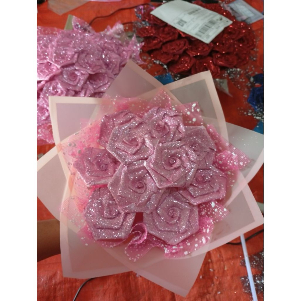 Jual Buket bunga pita satin isi 10 Bunga buket wisuda | Shopee Indonesia