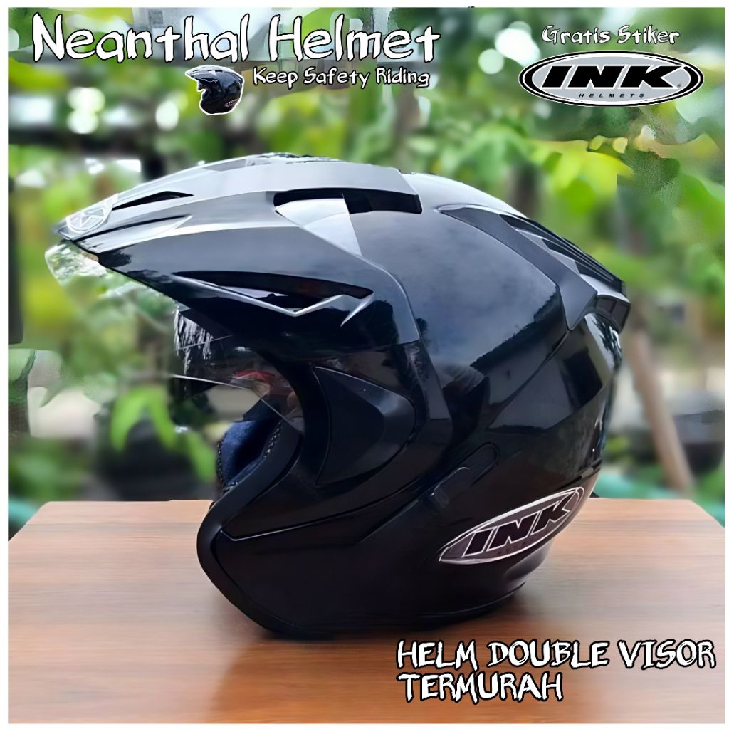 Jual Helm - Helem INK Double Visor Half Face Pria / Wanita Dewasa - SNI ...