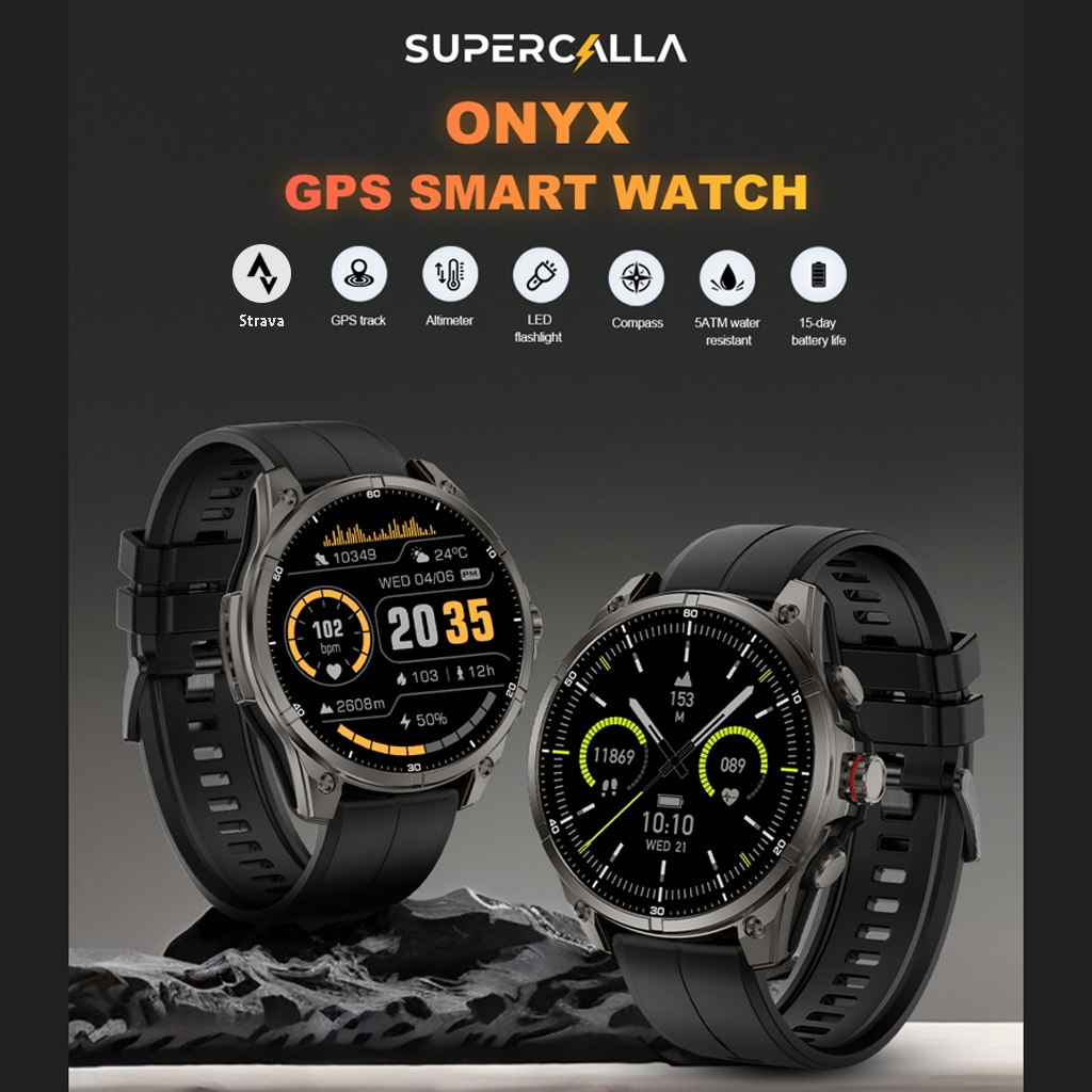 Jual Supercalla ONYX Outdoor GPS 1.43" Amoled Smart Watch with ...
