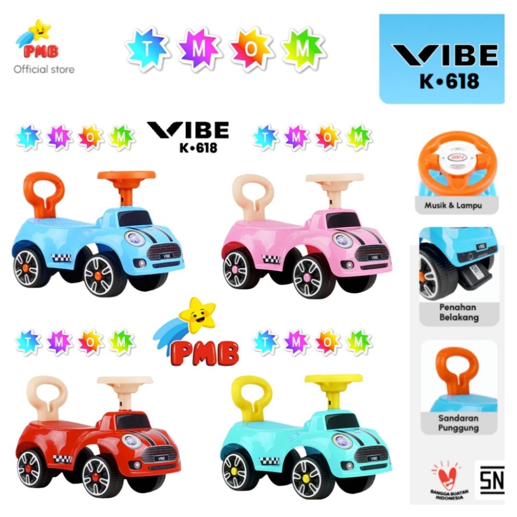 Jual Mainan Ride On Tolocar Mobil Dorong Anak PMB Mini Cooper Vibe K ...