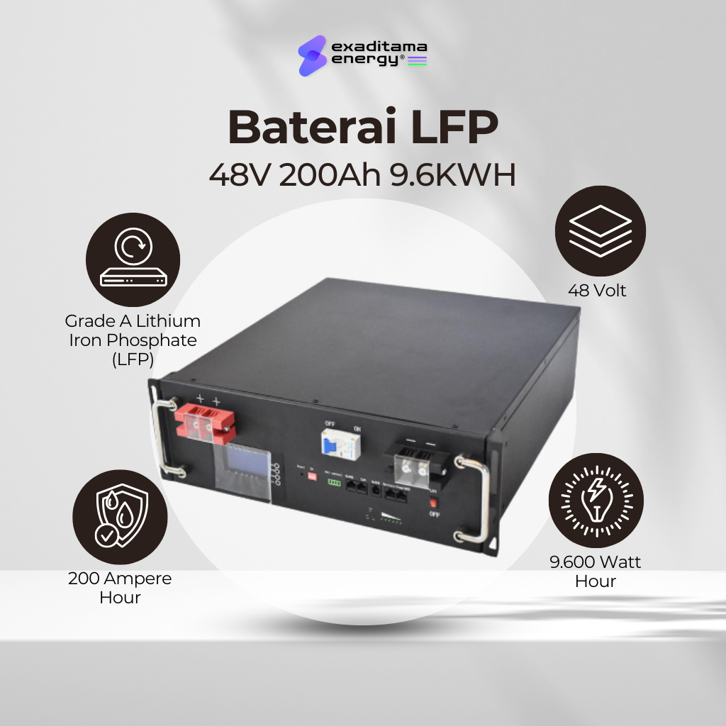Jual Baterai LFP 48V 200Ah 9.6KWH Exaditama Energy Grade A Cell BMS EXA ...