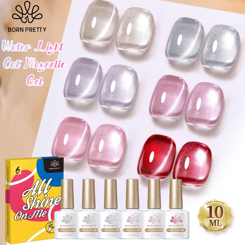 Jual BORN PRETTY Water Light Cat Magnetic Gel Set 10ml 6pcs/set Red Cat Magnetic Eye Gel Polish ...