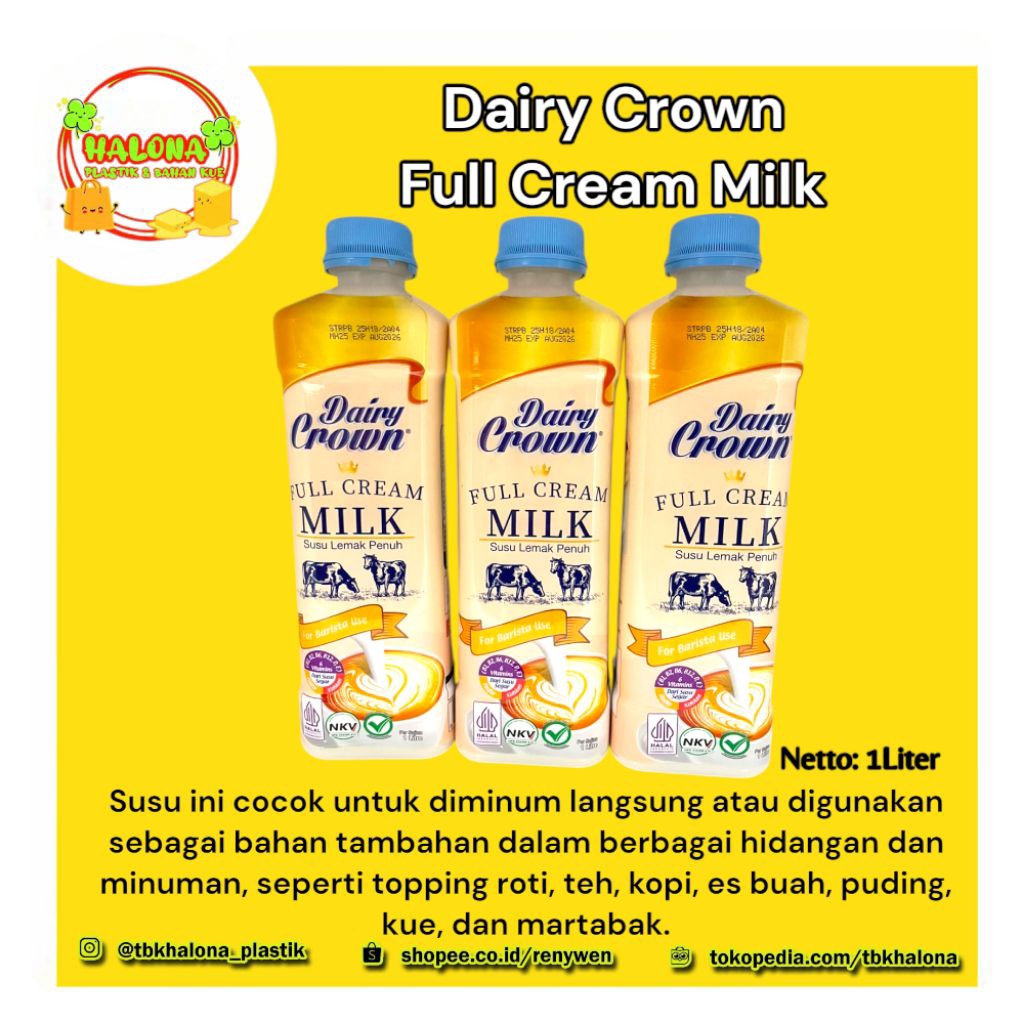 Jual Uht Dairy Crown kemasan 1L | Shopee Indonesia