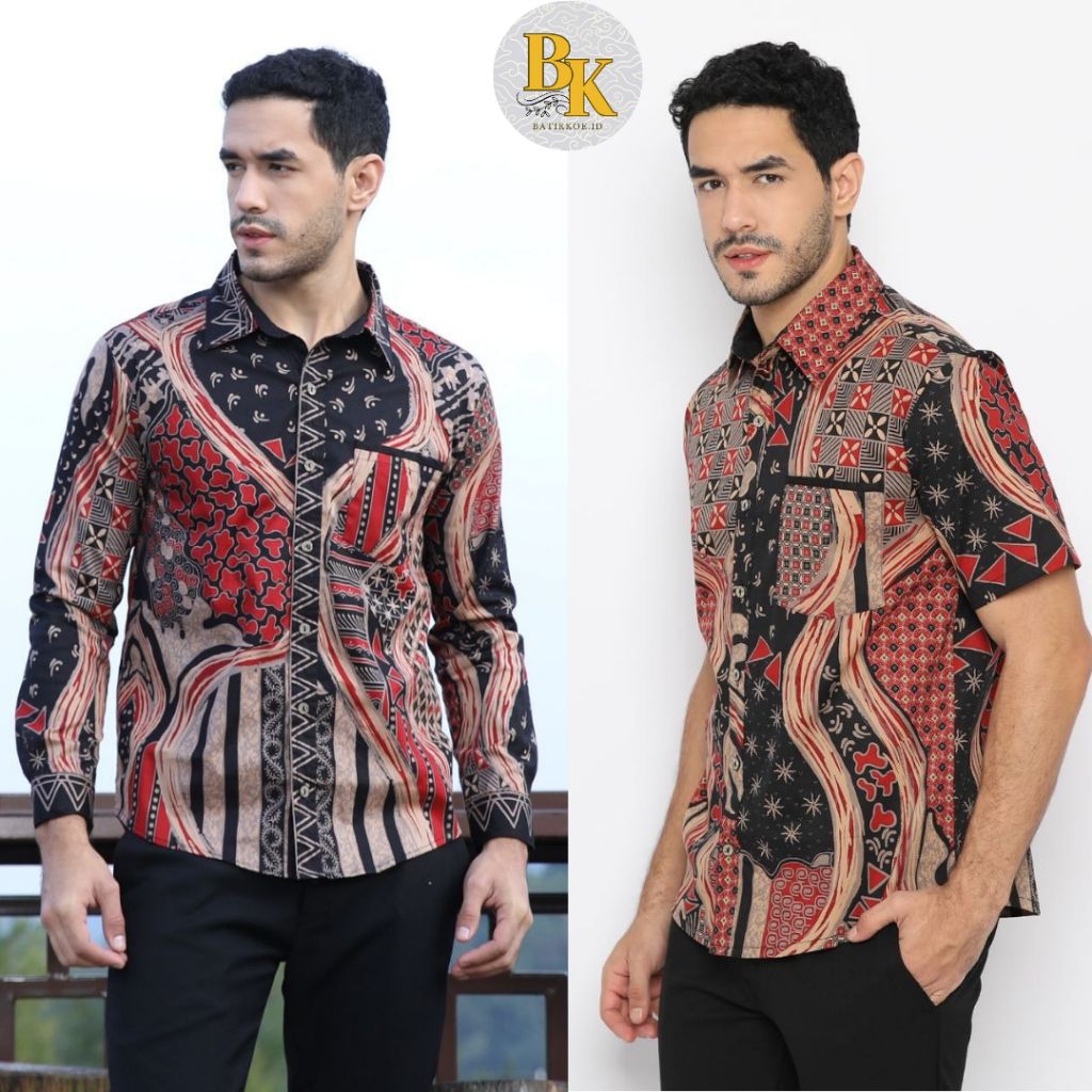 Jual Kemeja Batik Pria 113 & 115 MTS/ Atasan Batik Pria Modern | Shopee ...
