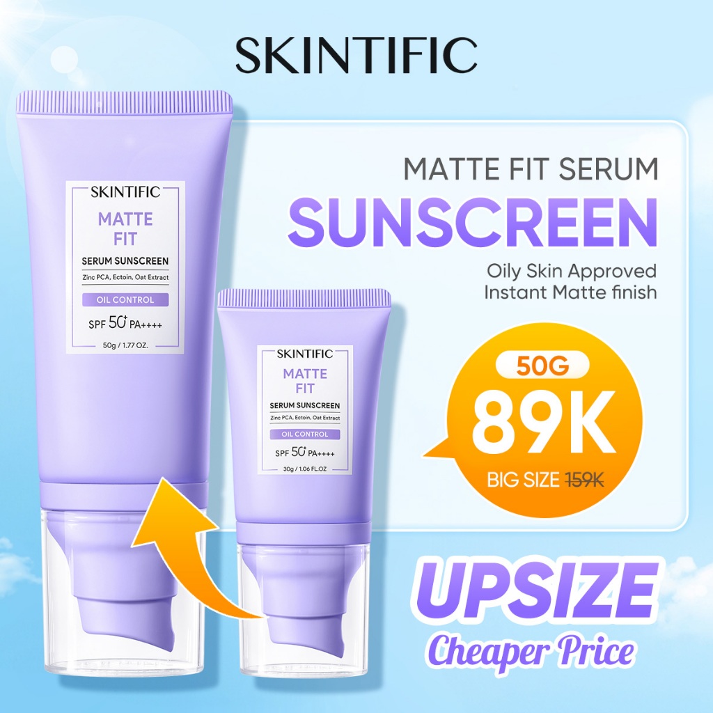 Jual [SKINTIFIC - Resmi] Matte Fit Serum Sunscreen SPF50+ PA++++ Oil ...