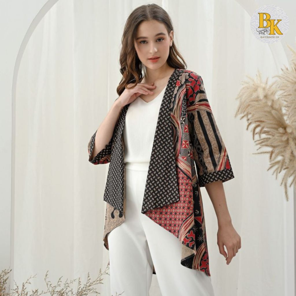 Jual MTS 281 - Outer Batik Wanita / Luaran Cardigan Batik Modern ...