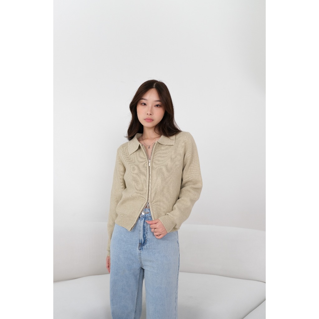 Jual Kiyorawears - Nolan Knit Double Zipper Sweater / Premium Zipper ...