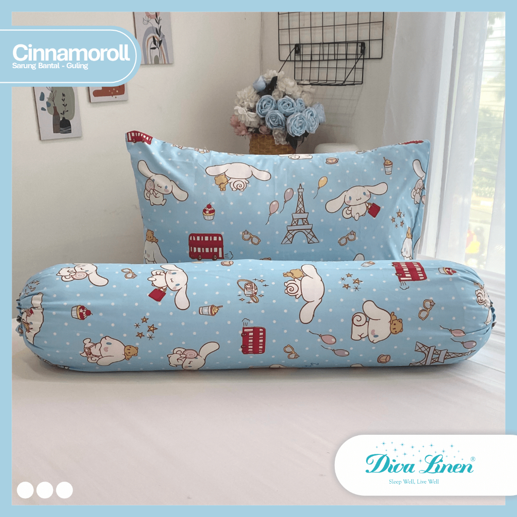 Jual Diva Linen Sarung Bantal Sarung Guling - Motif Cinnamoroll ...