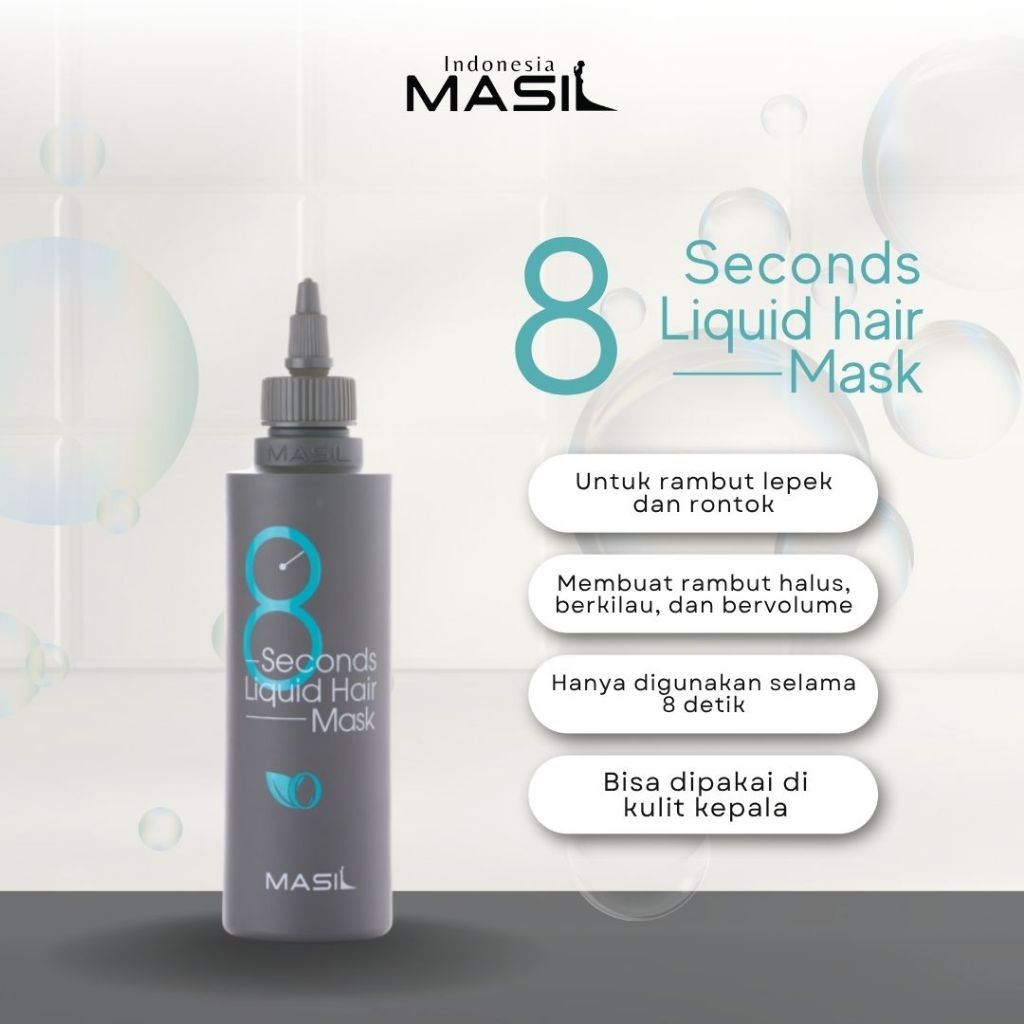 Jual MASIL 8 Seconds Liquid Hair Mask | Masker Rambut Lepek, Kasar & Kering | Lembut dalam 8 ...
