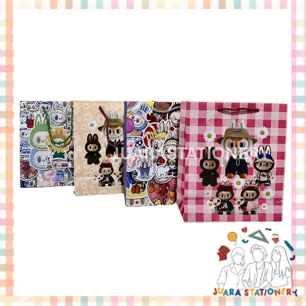 Jual (688) JUARASTATIONERY Paper Bag Labubu 20x24.5x8.5 cm / Tas Tali ...