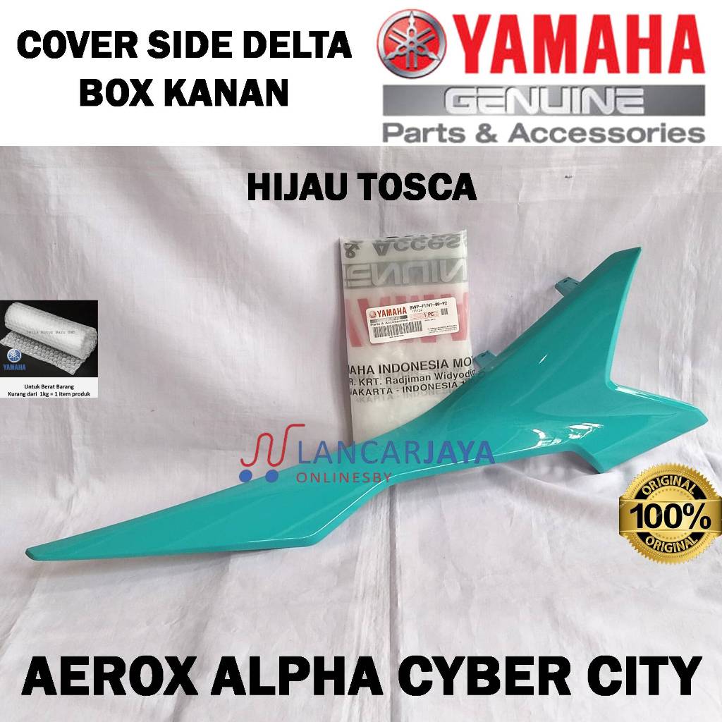 Jual Cover Side Delta Box Hijau Tosca Kanan Aerox Alpha Cyber City Mat ...