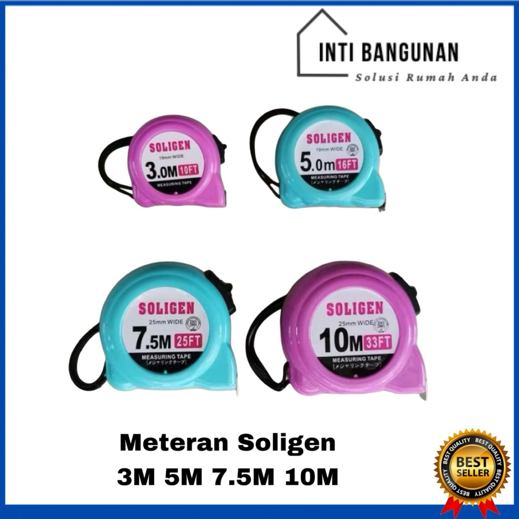 Jual Meteran Soligen 3 Meter 5 Meter 7.5 Meter 10 Meter Measuring Tape ...