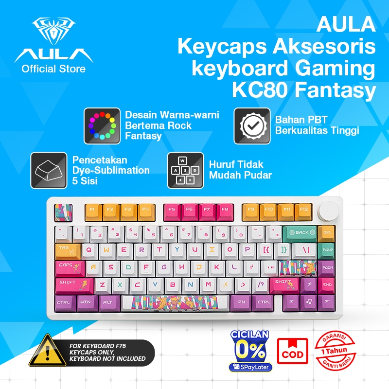 Jual [ KEYCAPS ONLY ] AULA Keycaps Motif Rock Fantasy Tipe KC80 ...