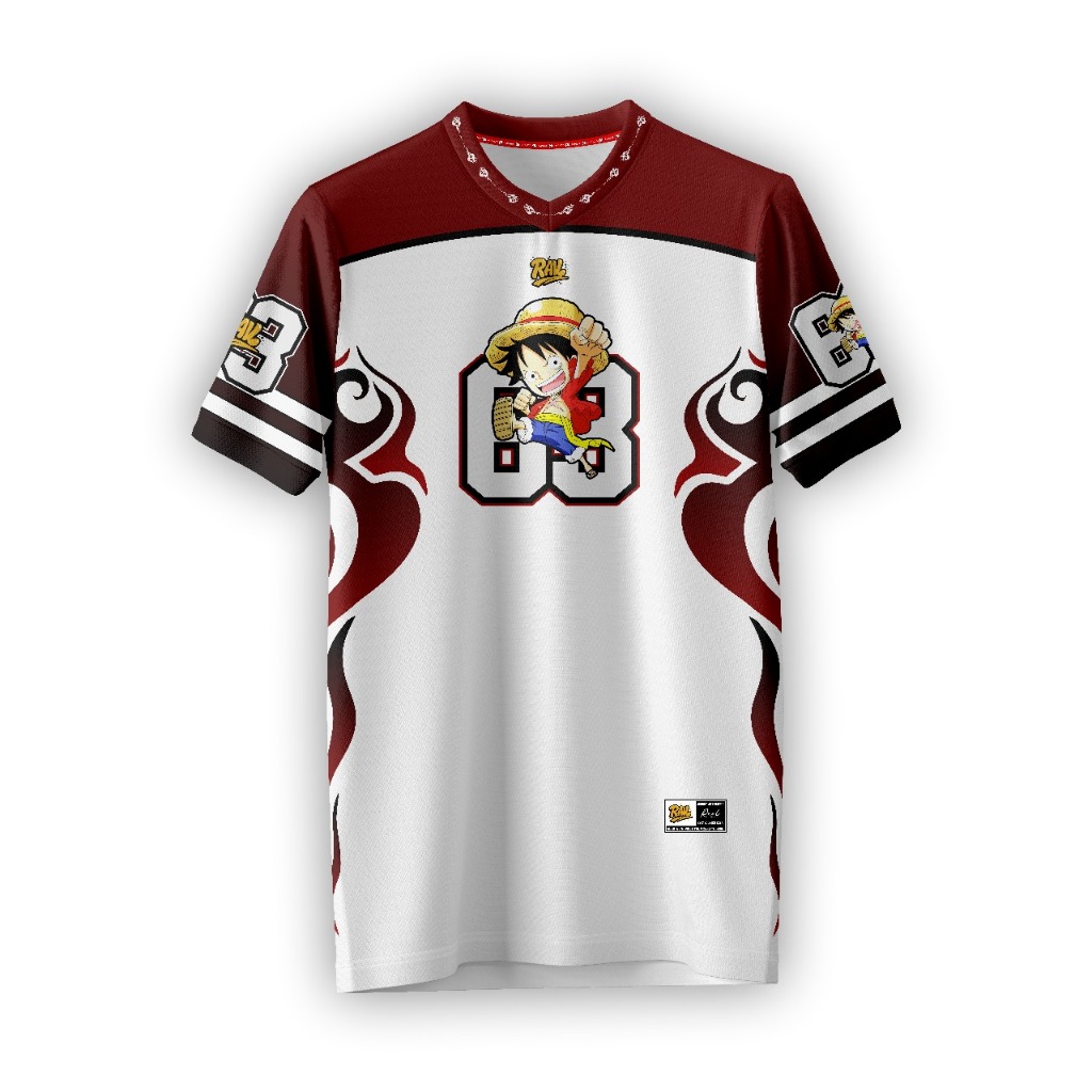 Jual JERSEY RETRO - RAVL JERSEY KAOS ONE PIECE LUFFY63 - JERSEY VINTAGE ...
