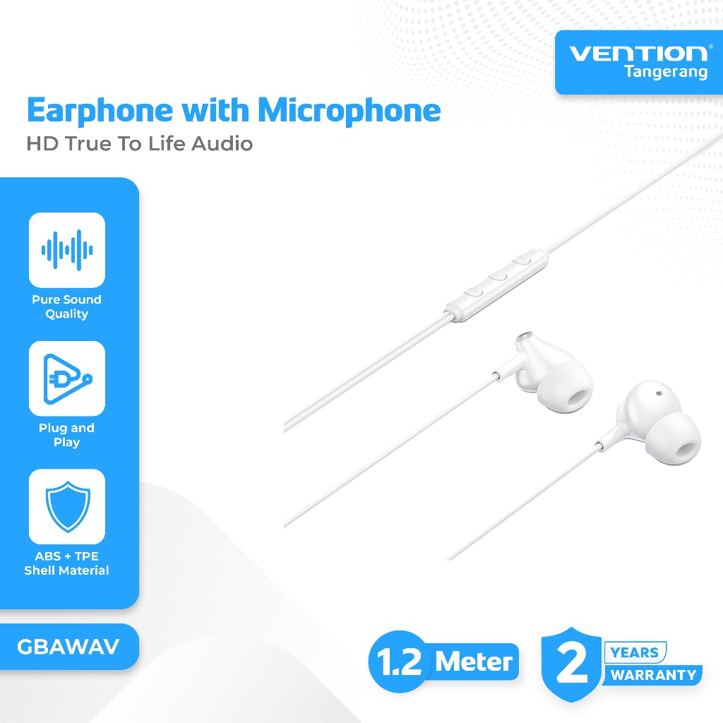 Jual Vention Earphone Headset Handsfree Echo Lite 3.5mm with Microphone ...