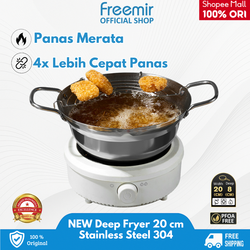 Jual Special freemir Deep Fryer Pot 20 cm & 24 cm 2 in 1 Dengan Rak ...