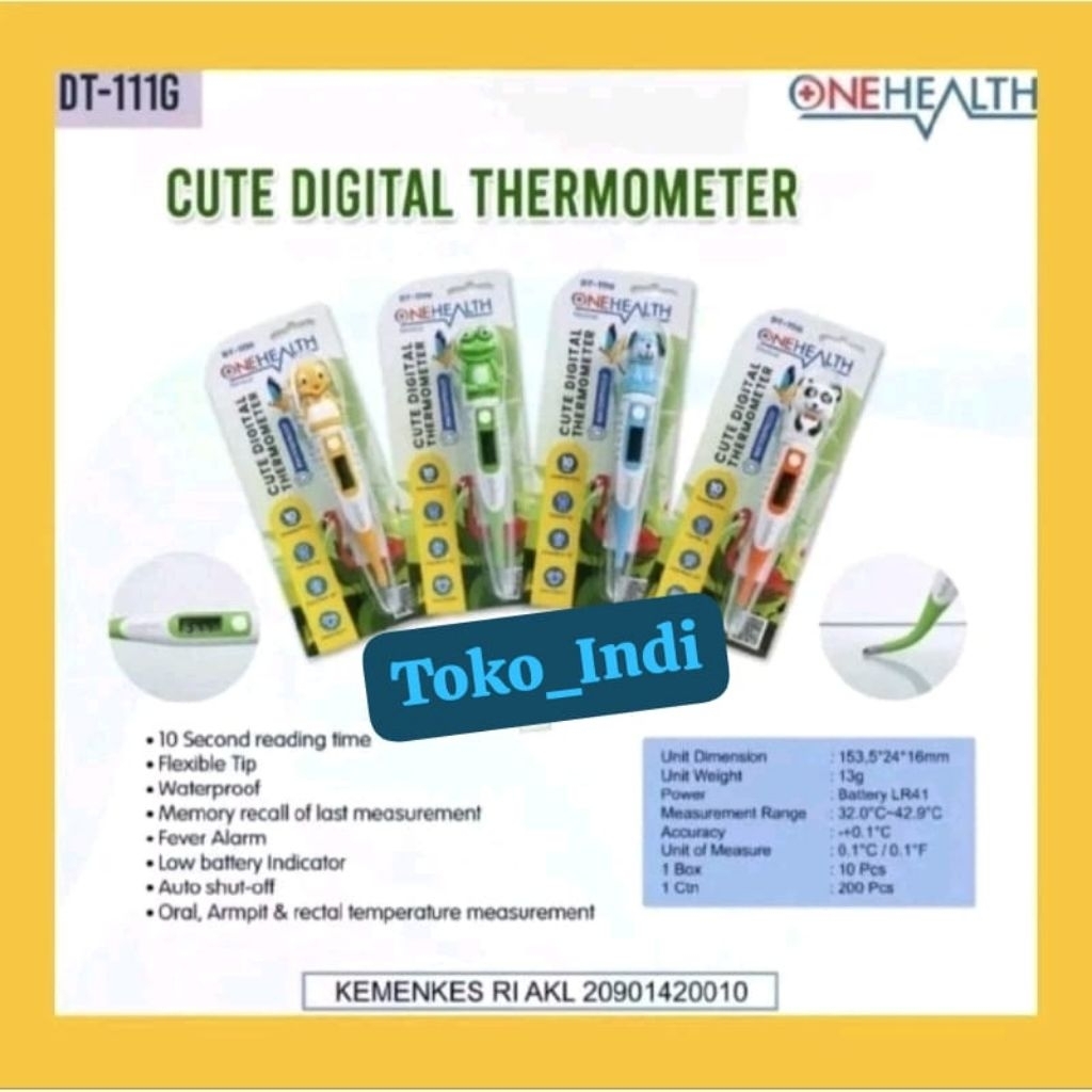 Jual Thermometer Digital Cute karakter Onehealth Harga per pcs | Shopee ...