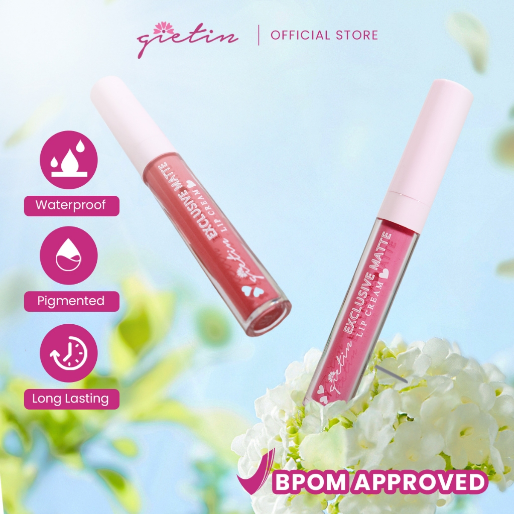 Jual GIETIN Exclusive Matte Lip Cream Waterproof Longlasting [NEW PACKAGING] GT03 | Shopee Indonesia