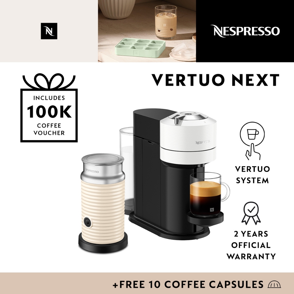 Jual Nespresso Vertuo Next Coffee Machine White, with Aeroccino3 White ...