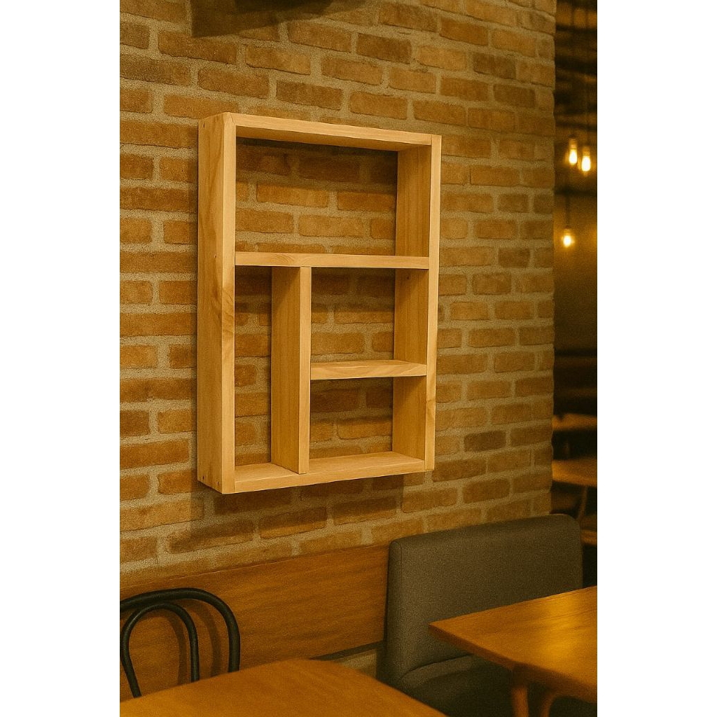 Jual Rak cafe rak dinding kayu minimalis jati belanda | Shopee Indonesia