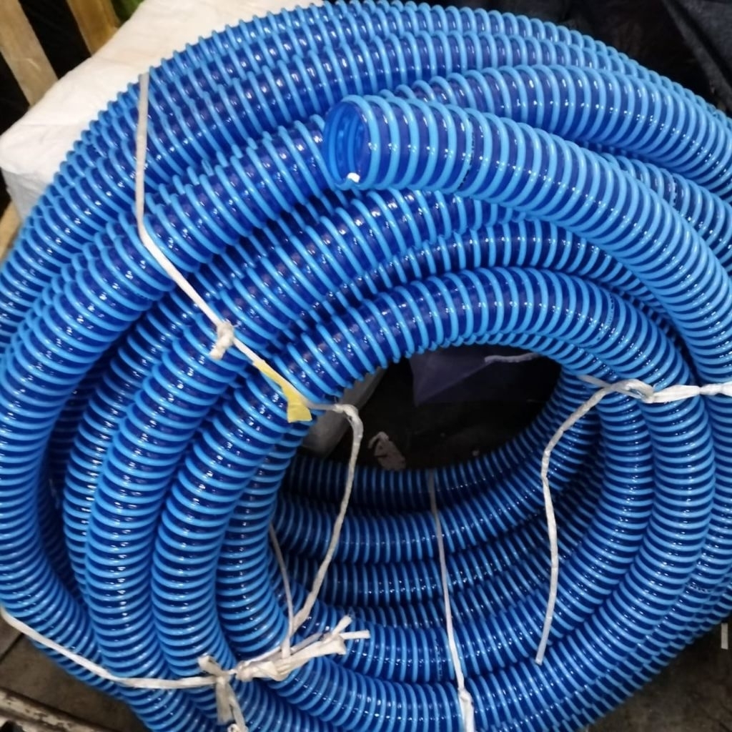 Jual selang fleksibel hisap spiral biru 8"inchi /pompa / irigasi ...