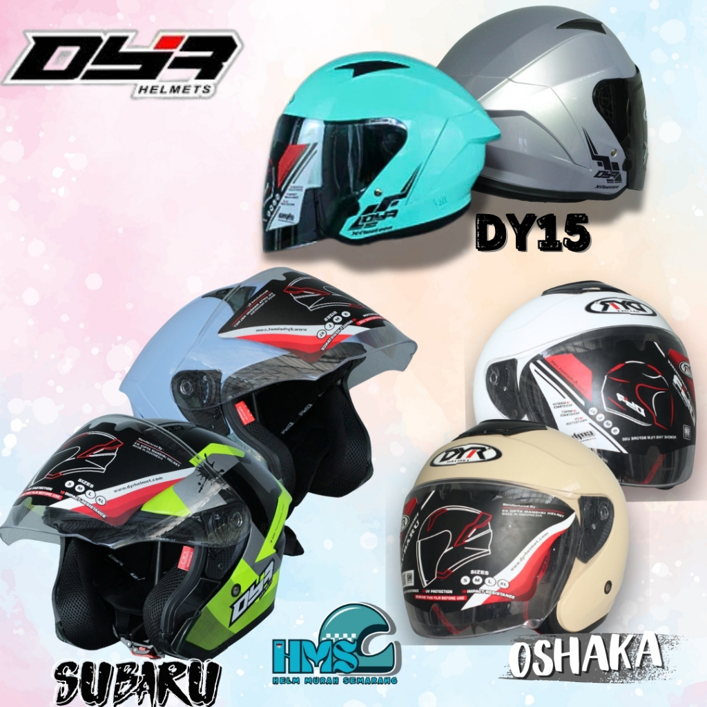 Jual DYR HELMET OFFICIAL HELM HALF FACE DYR SUBARU_DYR OSHAKA_DYR DY-15 SOLID & MOTIF ORIGINAL ...