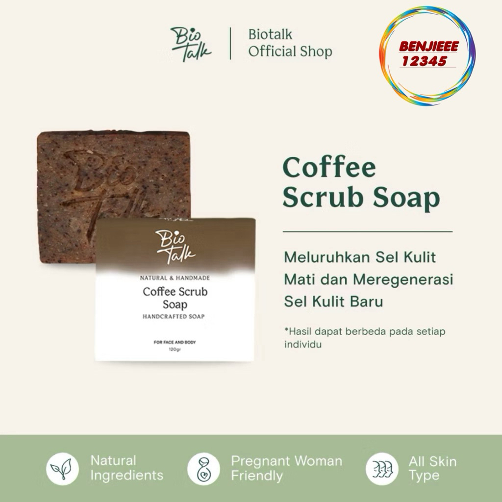 Jual Biotalk Coffee Scrub Soap 120gr 60gr no SLS/SLES Sabun Mandi Kopi ...