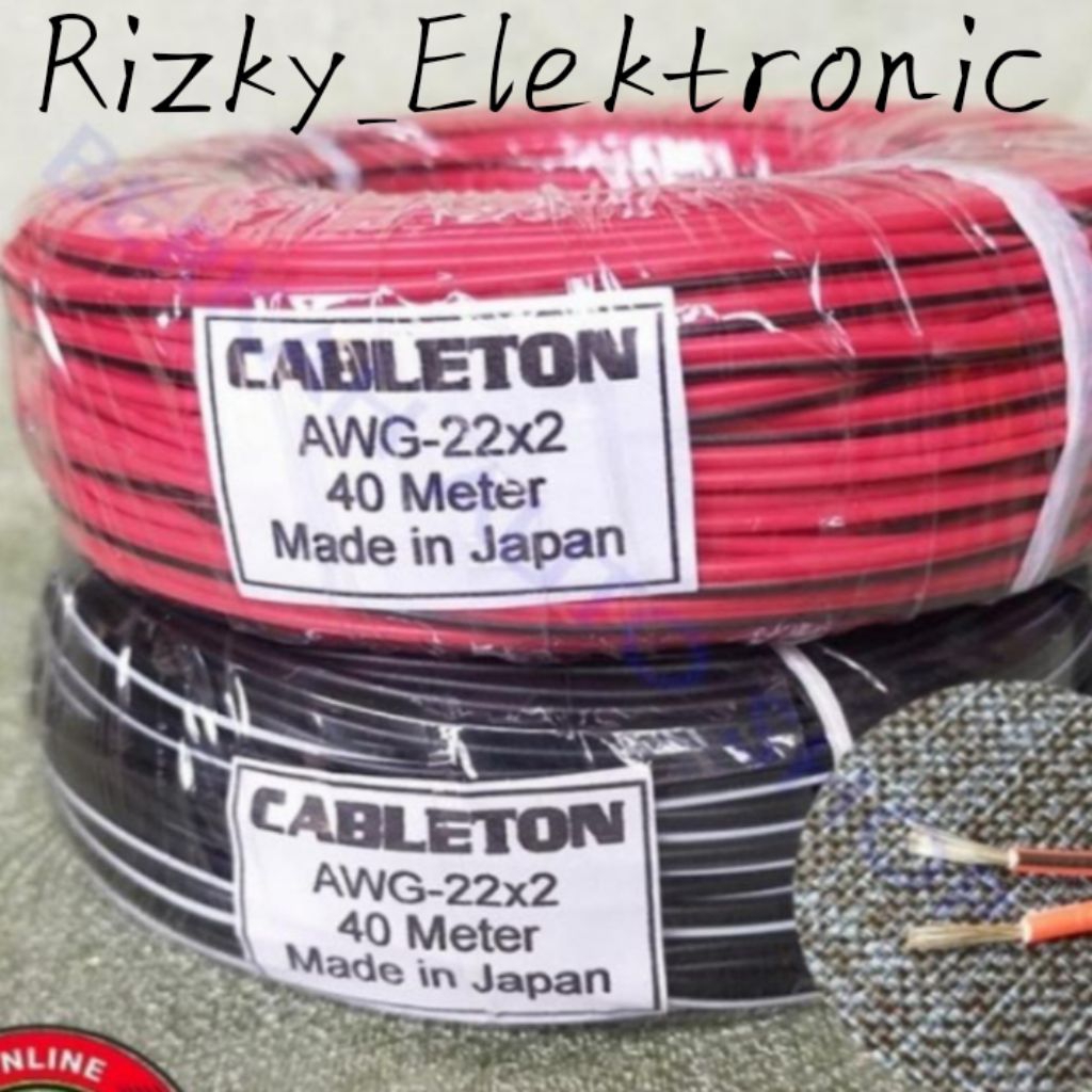 Jual kabel awg cableton kabel awg 2x22 40m hitam putih serabut silver kabel awg 2 jalur | Shopee ...