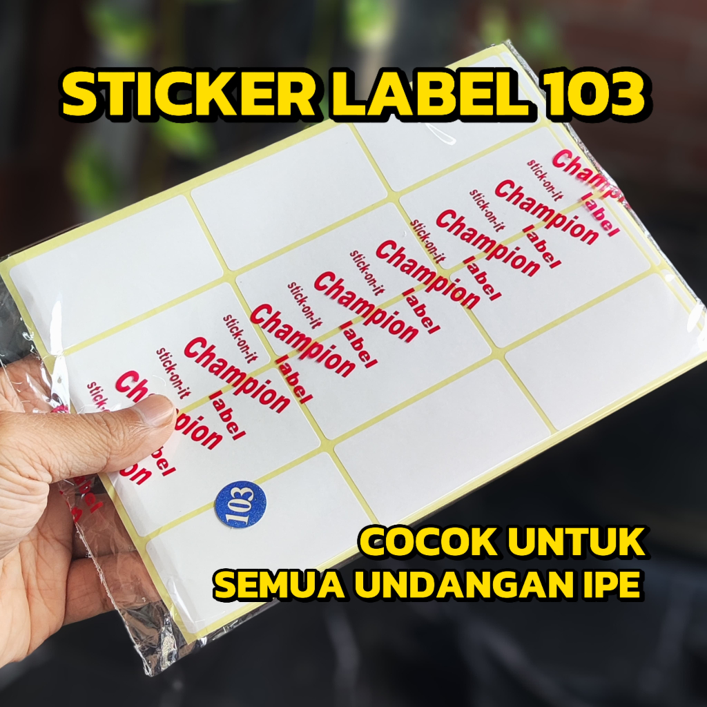 Jual Label CHAMPION / label nama Label 103 Termurah cocok untuk semua ...