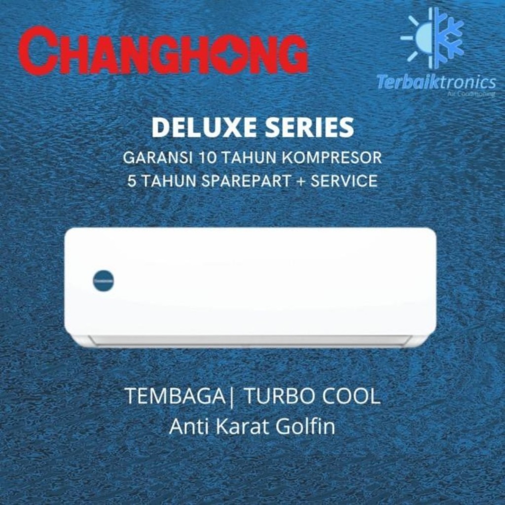 Jual AC Changhong 1 PK R32 Turbo Deluxe Double Gold Fin CSC09NVC/ CSC0 9NVC / CSC 9NVB | Shopee ...
