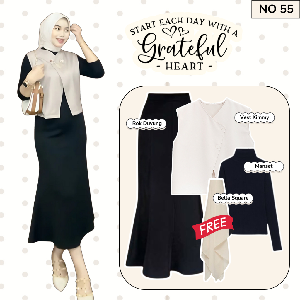 Jual Setelan Wanita Rok Korean Style (Vest Kimmy Cream, Manset Hitam ...