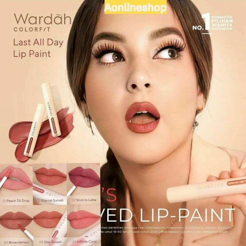 Jual AS Wardah Colorfit Last All Day Lip Paint Lip Cream Color Fit - Lipstick LipCream | Shopee ...
