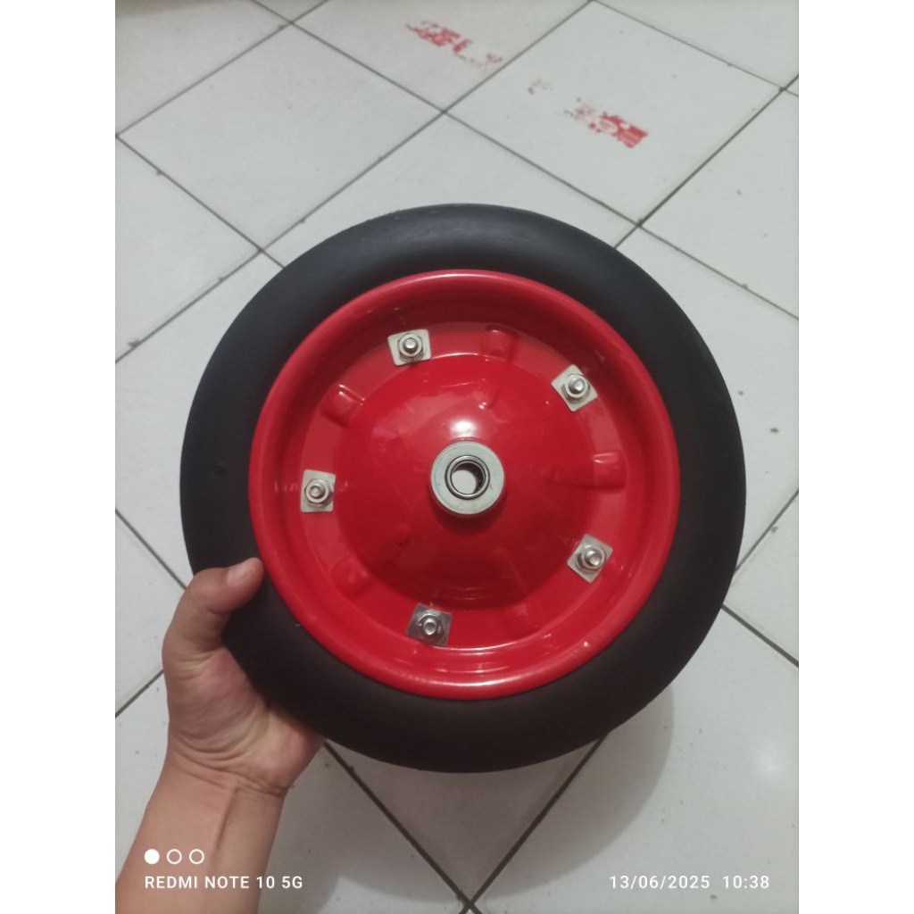 Jual Roda karet hitam ukuran 12 inch Troli Roda gerobak sorong, Roda ...