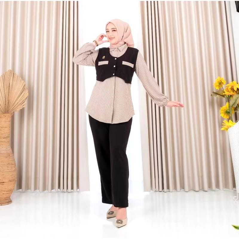 Jual one set celana setelan wanita - pakaian wanita - setelan polos ...