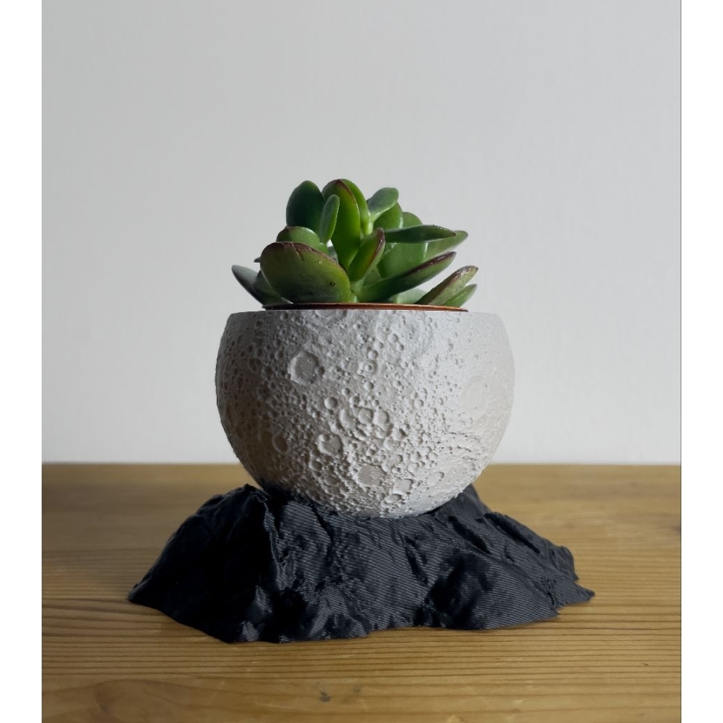 Jual Pot Tanaman Moon Planter – Desain Permukaan Bulan dengan Alas ...