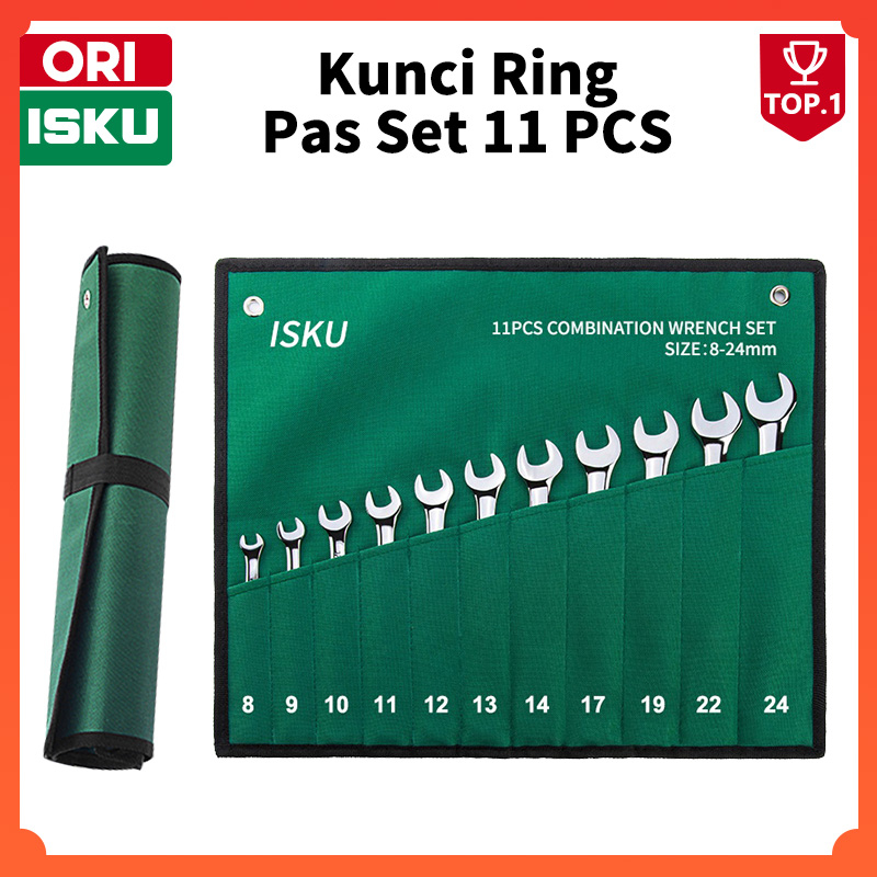 Jual ISKU Kunci Ring Pas Set 11pcs 8-24mm/dengan tas penyimpanan Kunci pcs set 8-24mm Set 11 Pcs ...