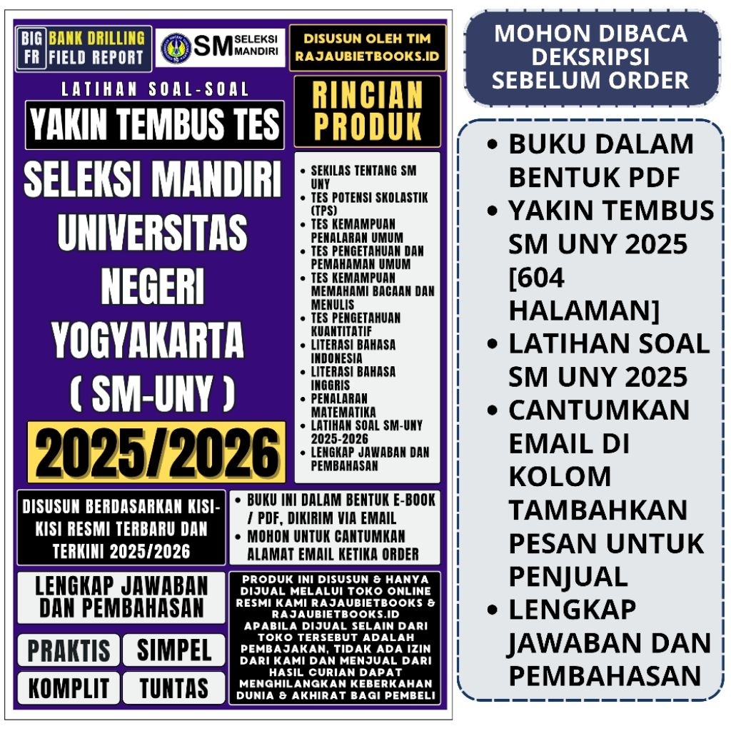 Jual BUKU YAKIN TEMBUS TES UJIAN SELEKSI MANDIRI SM-UNY 2025 - SELEKS ...